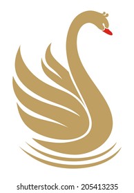 Gold Swan Stock Vector (Royalty Free) 205413235 | Shutterstock