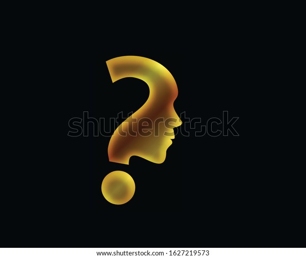 Gold Symbol Question Mark Black Background Stock Vector (Royalty Free ...