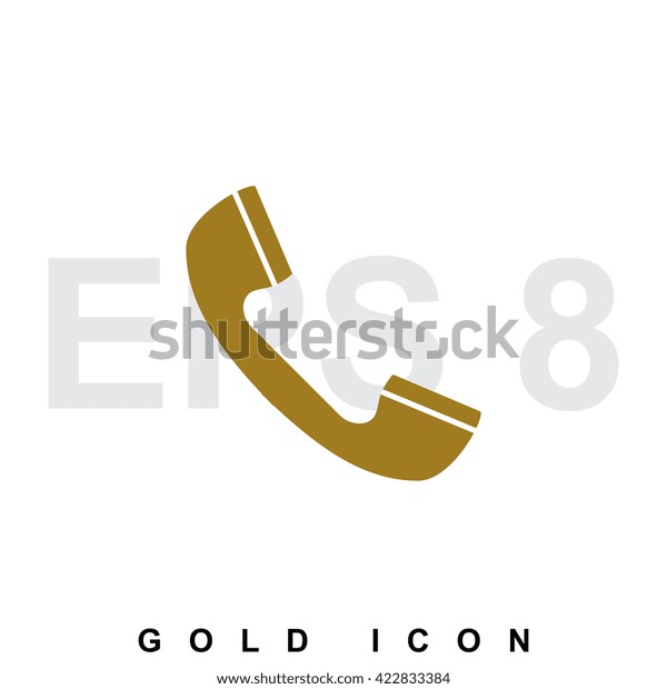 Gold Telephone Vector Icon Communication Symbol Stock Vector (Royalty ...