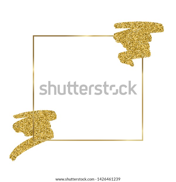 Vektor Stok Gold Texture Paint Stain Frame Illustration (Tanpa Royalti ...
