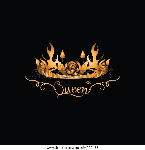 Gold Tiara Queen Emblem Abstract Luxury 스톡 벡터(로열티 프리) 694222468 ...