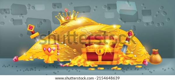 Gold Treasure Vector Cartoon Illustration Pirate Stock-vektor ...