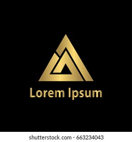 Gold Triangle Shape Company Logo: vector de stock (libre de regalías ...