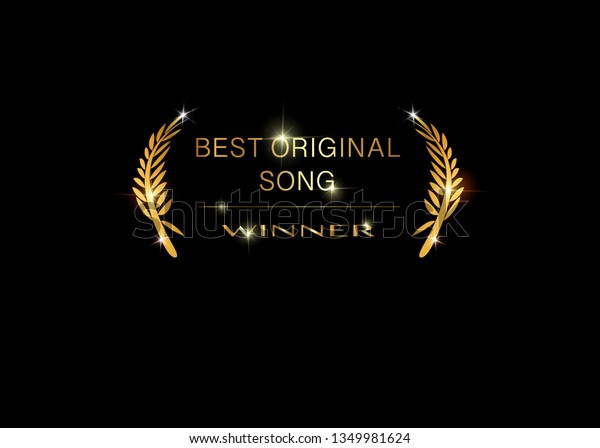 Gold vector best music awards winner concept template with golden shiny ...