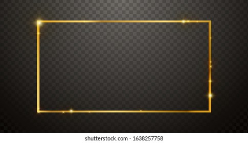 Gold Vector Frame Glow Effect Light Stock Vector (Royalty Free ...