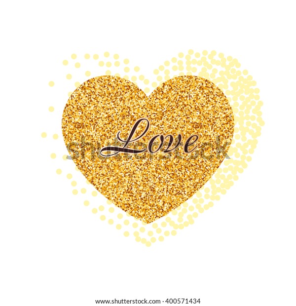 Gold Vector Glitter Heart Valentines Day Stock Vector (Royalty Free ...