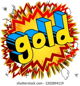 Gold Vector Illustrated Comic Book Style Stock Vector (Royalty Free ...