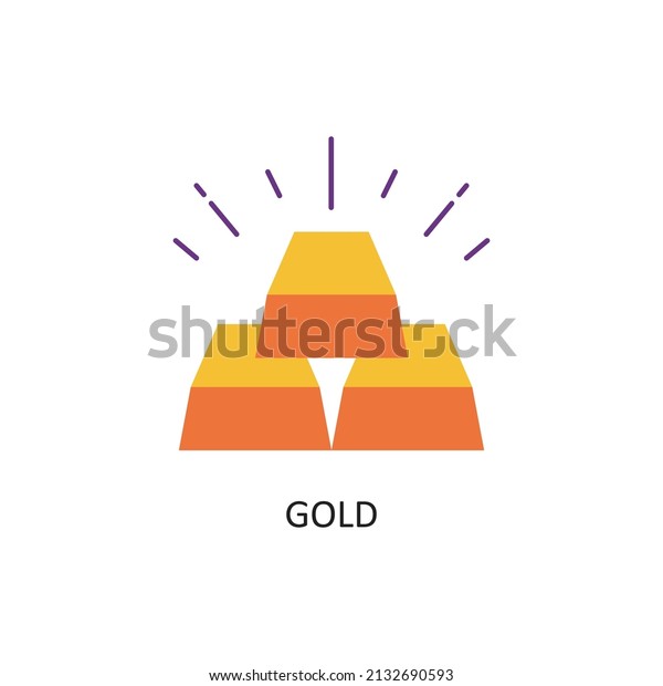 Gold Vector Outline Icon Design Illustration Stock Vector (Royalty Free ...