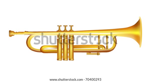 Gold Vector Trumpet Stock Vector (Royalty Free) 70400293