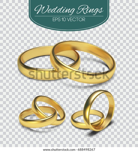 Gold Vector Wedding Rings Isolated On Stock Vector (Royalty Free ...