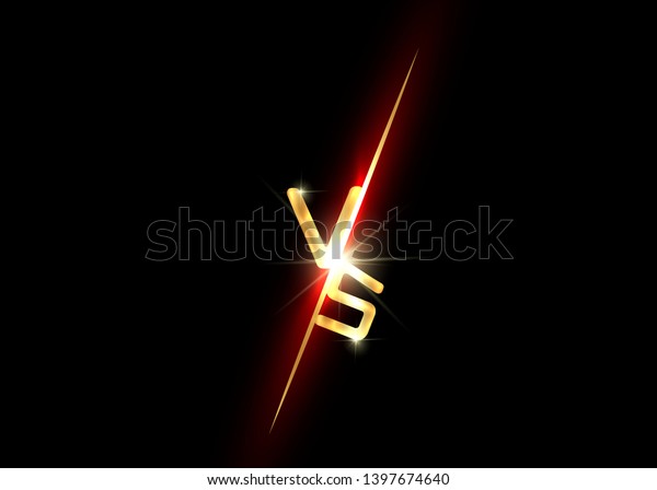 Gold Versus Logo Vs Letters Sports Stock Vector (Royalty Free ...