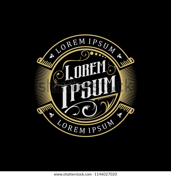 Gold Vintage Logo Stock Vector (Royalty Free) 1146027020 | Shutterstock