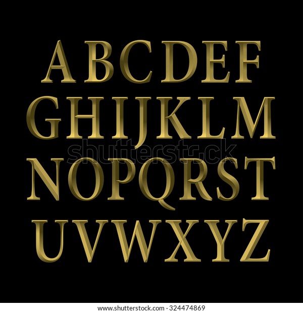 Gold Vintage Vector Font Stock Vector (Royalty Free) 324474869
