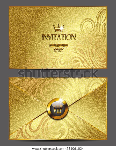 Gold Vip Invitation Envelope Stock Vector (Royalty Free) 251061034