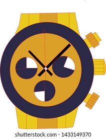 Gold Watch Vector On White Background Stock Vector (Royalty Free ...