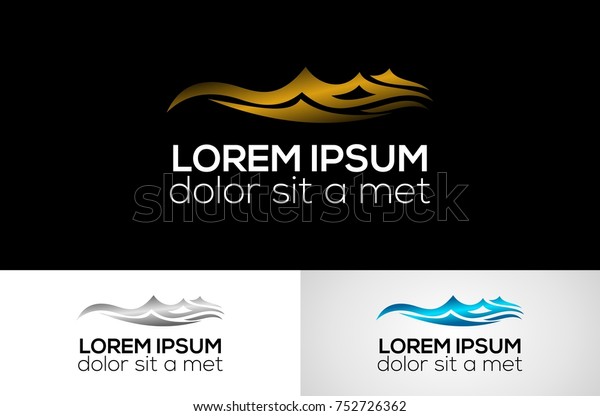 Gold Wave Logo Design Stock Vector (Royalty Free) 752726362 | Shutterstock
