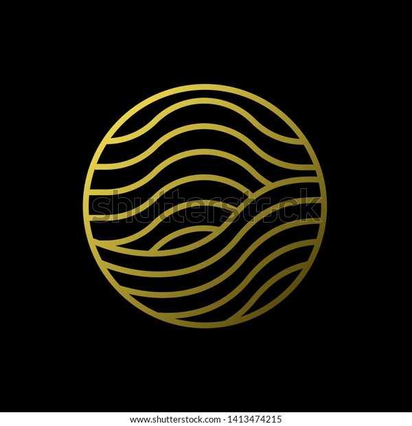 Gold Waves Logo Template Simple Water Stock Vector (Royalty Free ...