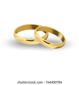 Gold Wedding Rings Stock Vector (Royalty Free) 764400784 | Shutterstock