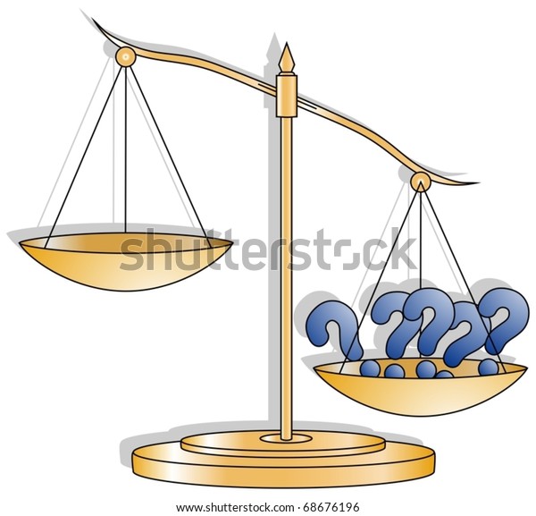 Gold Weighing Scale Drawing Question Mark Stock Vector (Royalty Free ...