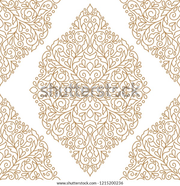 Gold White Vintage Vector Seamless Pattern Stock Vector (Royalty Free ...