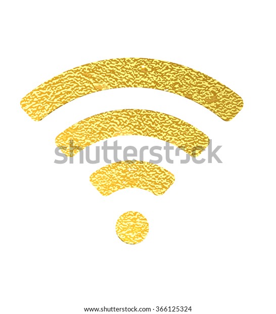 Gold Wifi Icon On White Background Stock-vektor (royaltyfri) 366125324 ...