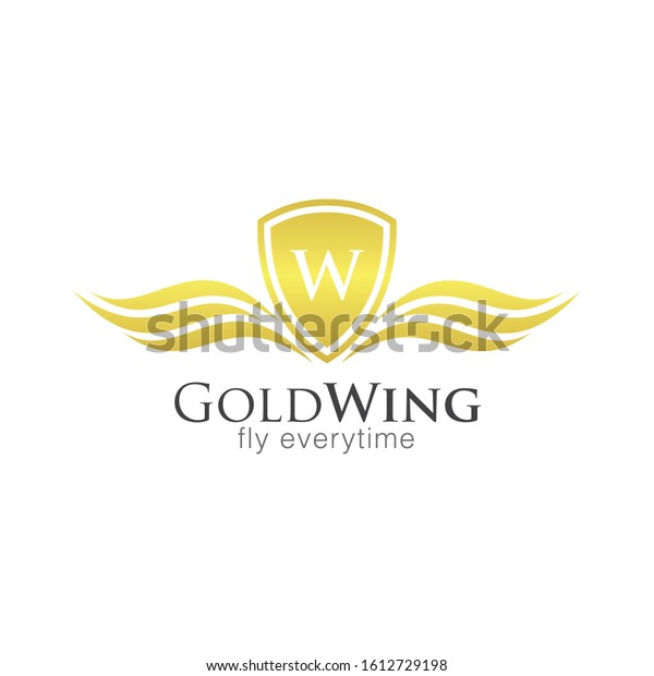 Gold Wing Logo Icon Vector Template Stock Vector (Royalty Free ...