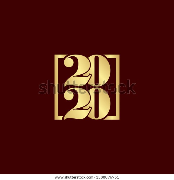 Gold Year 2020 Logo Vector Stock Vector (Royalty Free) 1588096951 ...