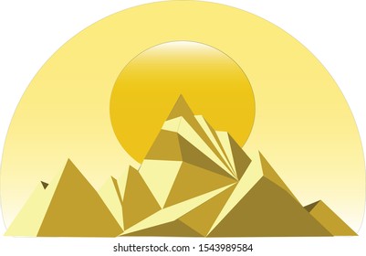 Gold Yellow Vector Egypt Pyramids Logo Stock Vector (Royalty Free ...