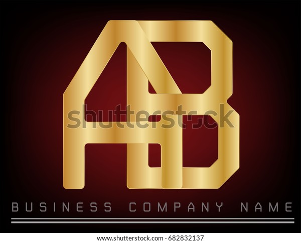 Golden Ab Logo Designs Template Vector Stock Vector (Royalty Free ...
