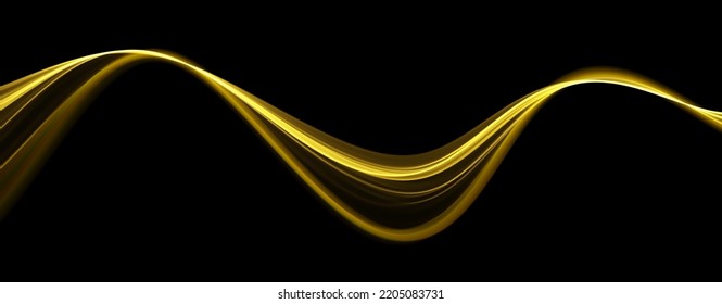 Golden Abstract Wave Magic Line Design Stock Vector (Royalty Free ...