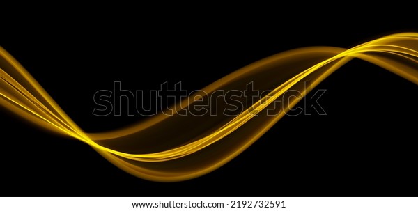 Golden Abstract Wave Magic Line Design Stock Vector (Royalty Free ...
