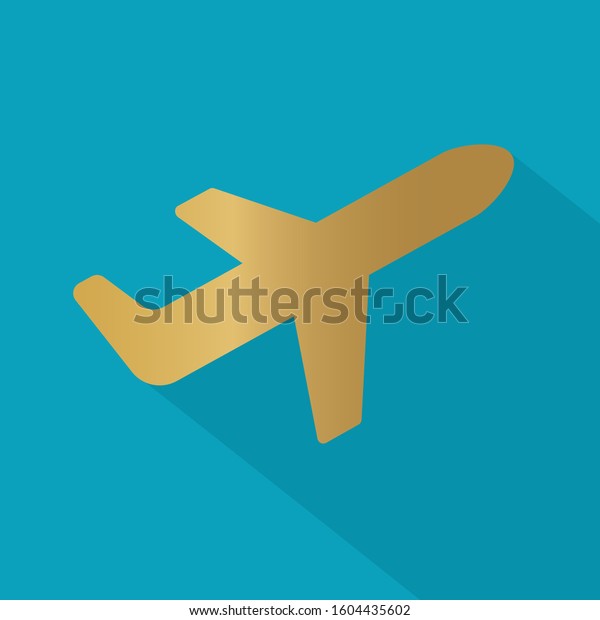 Golden Airplane Icon Vector Illustration Stock Vector (Royalty Free ...