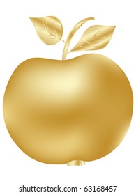 Golden Apple Stock Vector (Royalty Free) 63168457 | Shutterstock