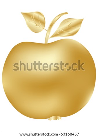 Golden Apple Stock Vector (Royalty Free) 63168457 - Shutterstock