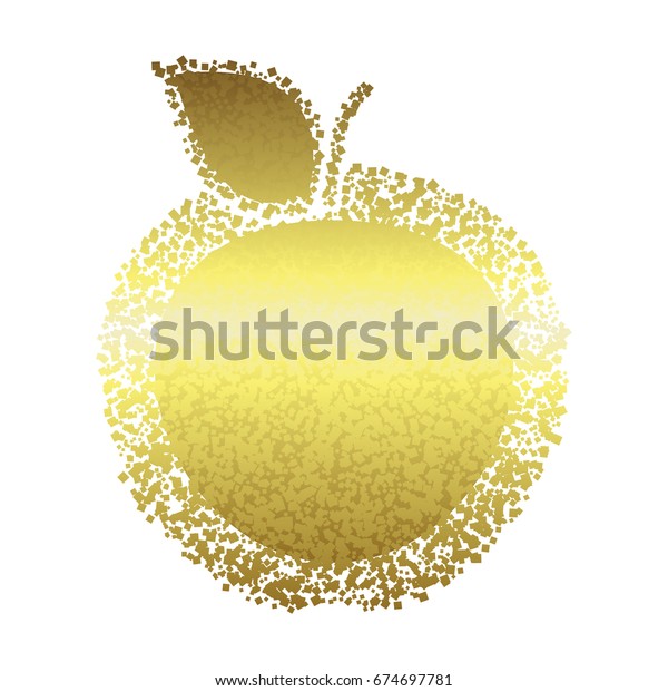 Golden Apple Stock Vector (Royalty Free) 674697781 | Shutterstock