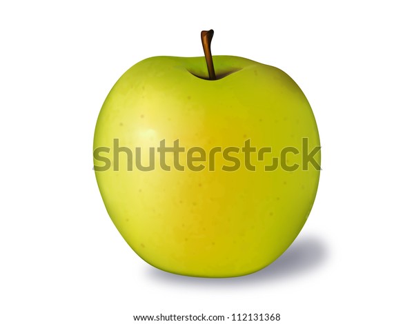 Golden Apple Vector Illustration Isolated On: vector de stock (libre de ...