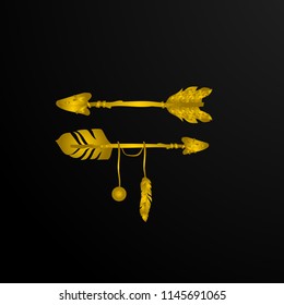 Golden Arrow Vector Logo Symbol Sign Stock Vector (Royalty Free ...
