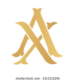 Golden Ax Monogram Isolated White Stock Vector (Royalty Free ...