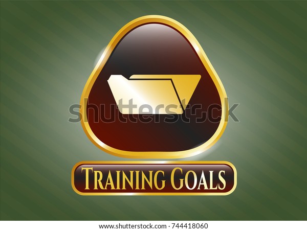 Golden Badge Folder Icon Training Goals Stock Vector (Royalty Free ...
