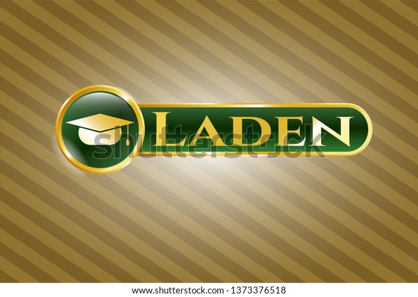 Golden Badge Graduation Cap Icon Laden Stock Vector (Royalty Free ...