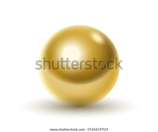 Golden Ball Shadow Isolated On White Stock Vector (Royalty Free ...
