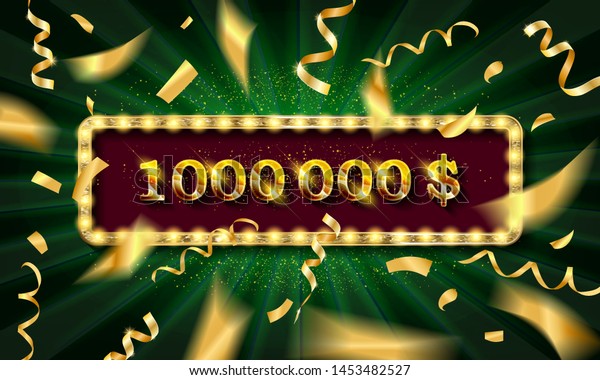 Golden Banner 1000000 Dollars On Dark Stock Vector (Royalty Free ...