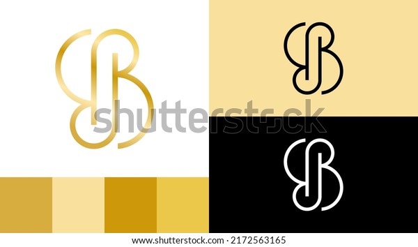 Golden Bb Monogram Logo Design Concept Stock Vector (Royalty Free ...