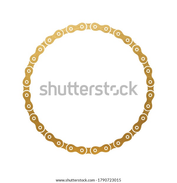Golden Bike Chain Frame Round Decoration Stock Vector (Royalty Free ...