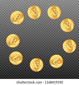 Golden Bitcoins Border Vector Illustration Stock Vector (Royalty Free ...