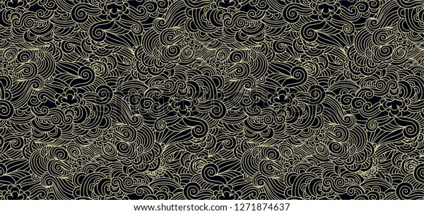 Golden Black Seamless Vector Texture Stylized Stock Vector (Royalty ...