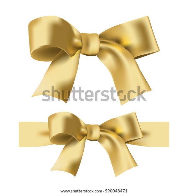 Golden Bow Hand Drawn Vector Illustration Stock Vector (Royalty Free ...