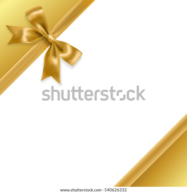Golden Bow Ribbon Border On White Stock Vector (Royalty Free) 540626332 ...