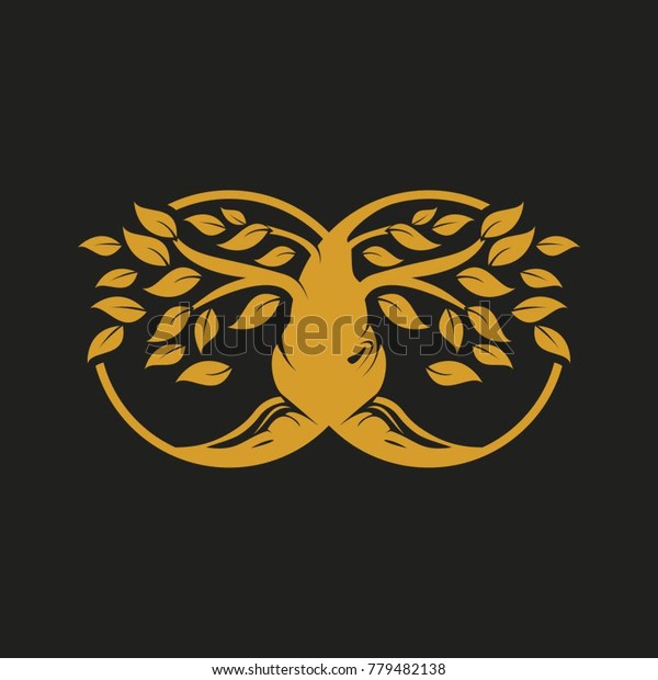Golden Branch Logo Stock Vector (Royalty Free) 779482138 | Shutterstock