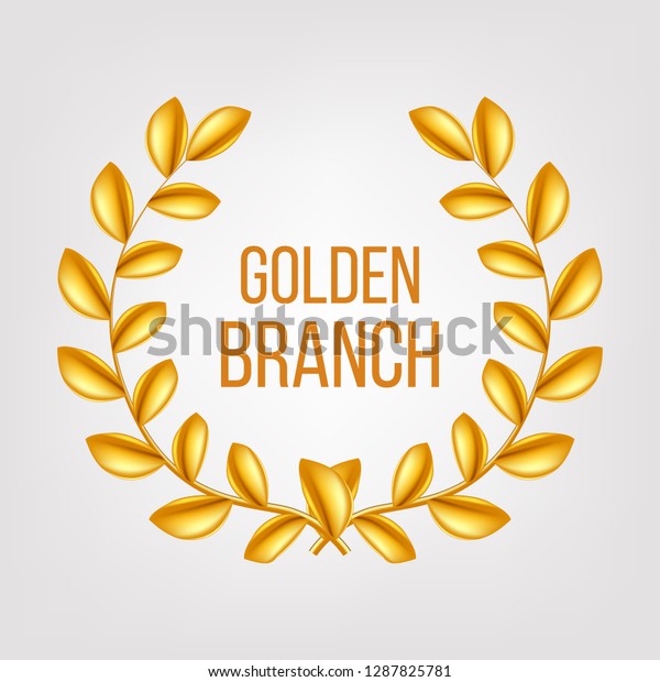 Golden Branch Vector Gold Laurel Wreath Stock Vector (Royalty Free ...